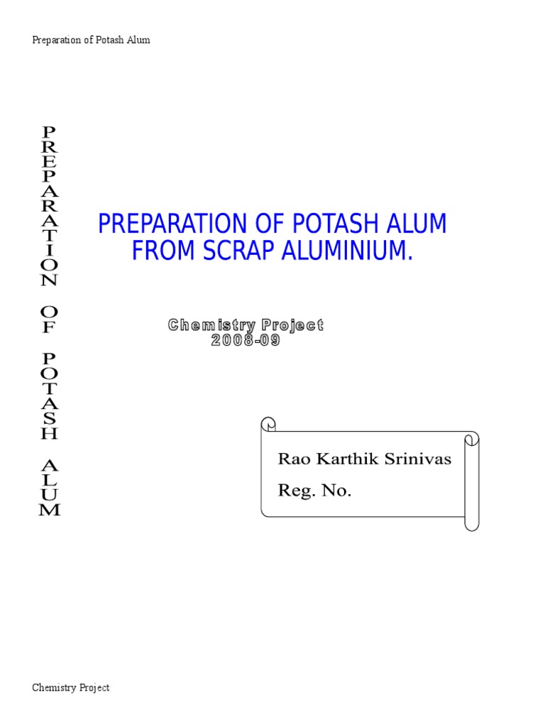 Project Preparation of Potash Alum From Alluminium | PDF | Sodium ...