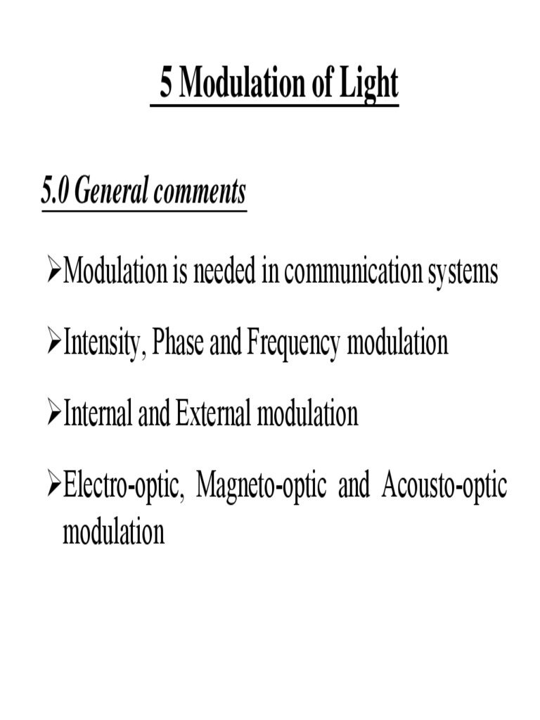 Chapter 5 Modulation of Light | PDF | Polarization (Waves) | Refractive ...