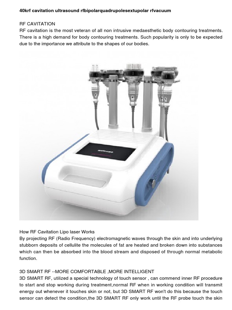 40k+rf Cavitation Ultrasound Rf+bipolar+quadrupole+sextupolar Rf+vacuum ...