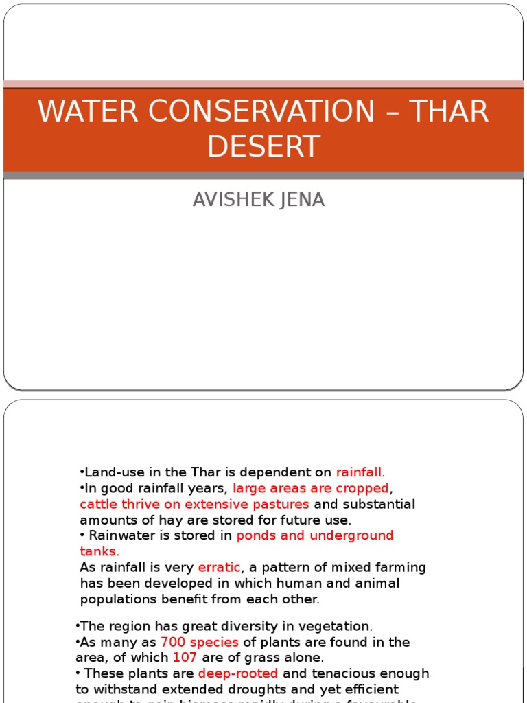 Water Conservation - Thar Desert | PDF | Water Resources | Rain
