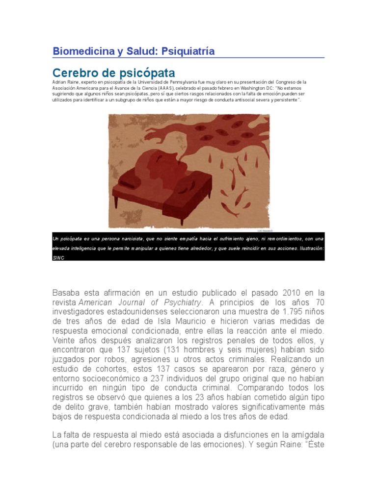 Adrian Raine | PDF | Psicopatía | Las emociones