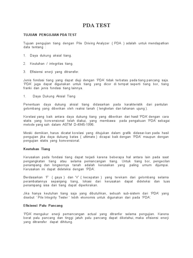 Pda Test | PDF | Komputer