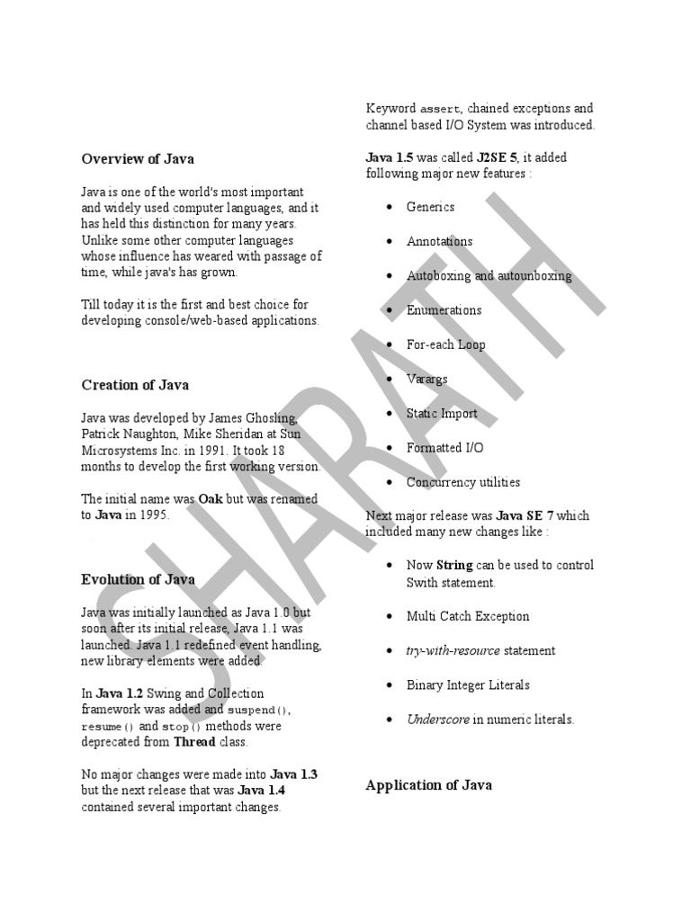 Java Notes Core Pdf Inheritance Object Oriented Programming Class Computer Programming