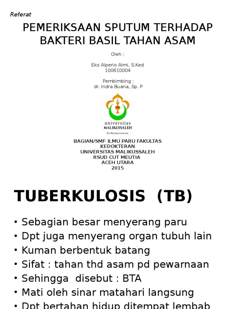 Pemeriksaan Sputum BTA | PDF