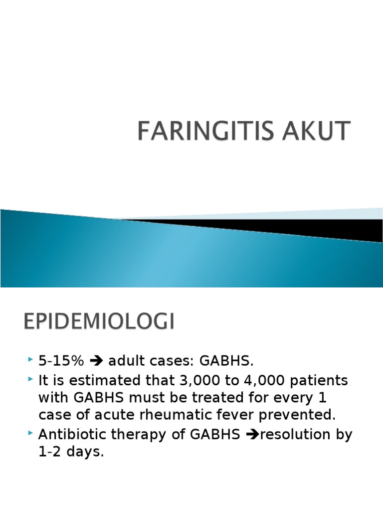 GABHS and Acute Pharyngitis Guidelines | PDF | Self-Improvement ...