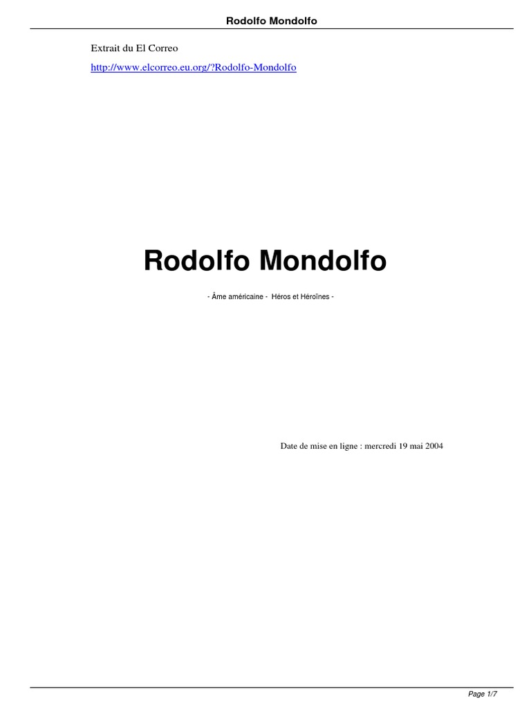 Rodolfo Mondolfo: Legado Filosófico | PDF | Materialismo | marxismo