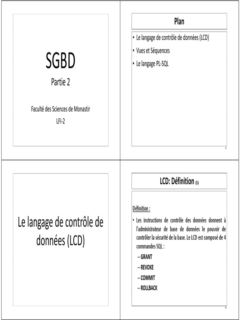 SGBD Prof Part2 | PDF | PL/SQL | SQL