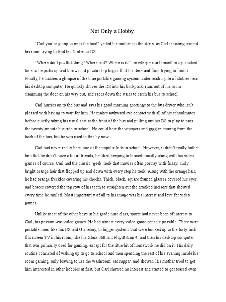 Short Story - Final Project | PDF | Video Games | Chair