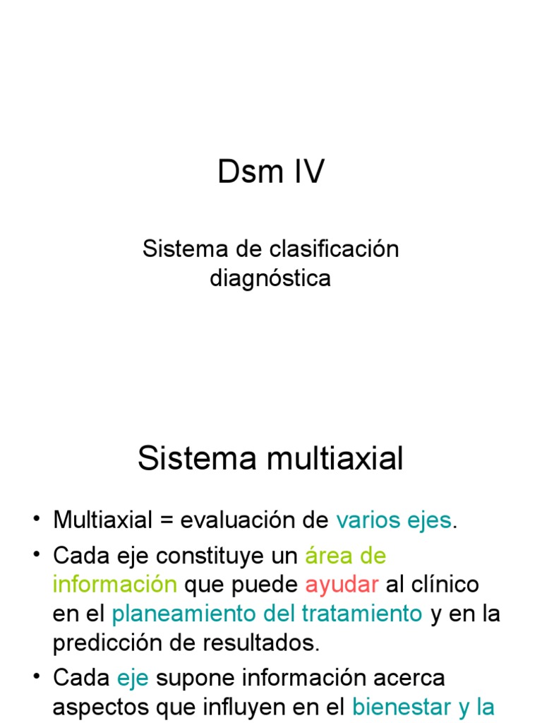 DSM IV | PDF | Manual Diagnóstico y Estadístico de los Trastornos ...