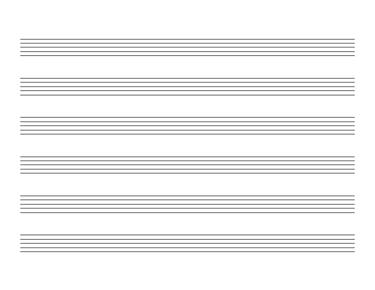 6 Very Large Staff Blank Music Paper Landscape 2 | PDF