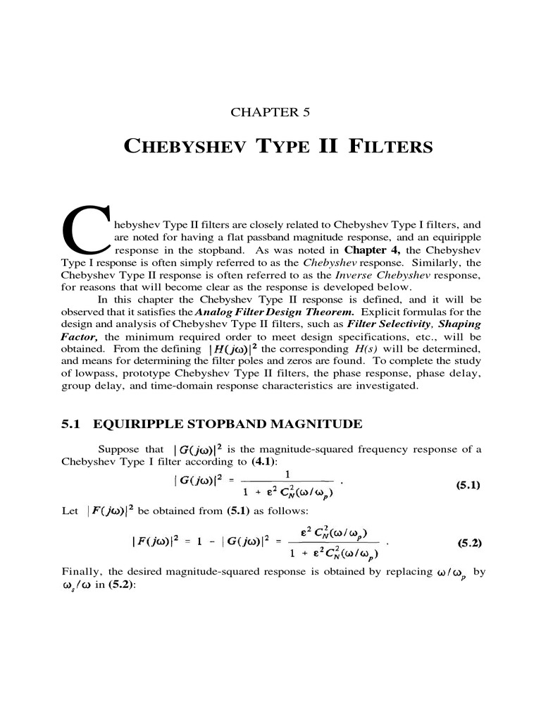 Chebyshev II | PDF | Filter (Signal Processing) | Signal Processing