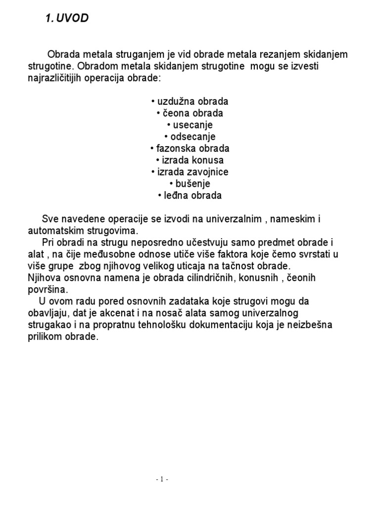 Obrada Metala Struganjem | PDF