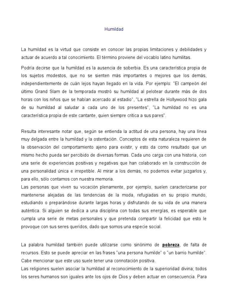Humildad | PDF | Felicidad | Conocimiento