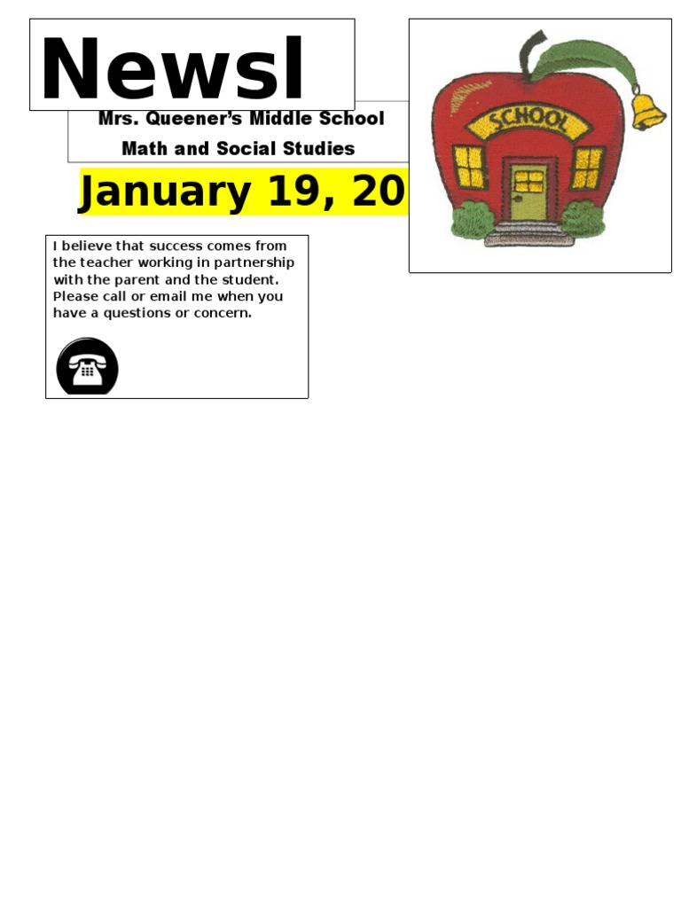 Middle School Math & Social Studies Update | PDF | Wellness