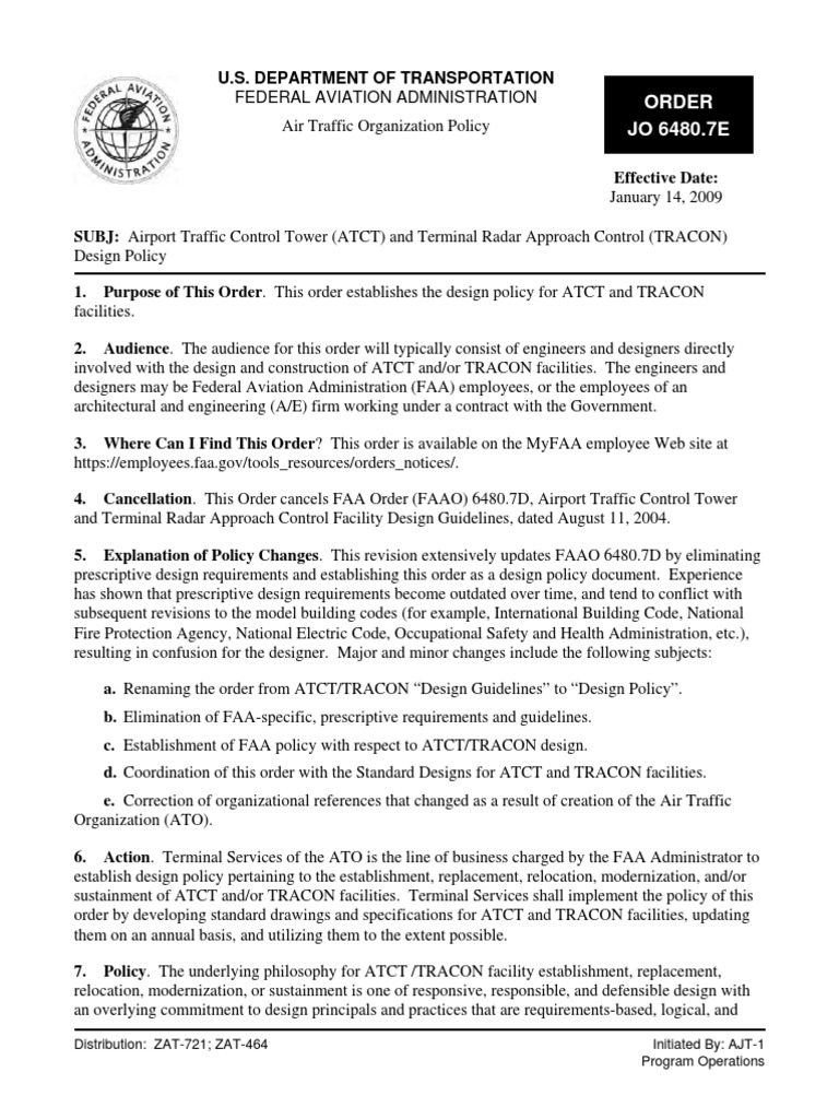 ATCT and TRACON Design Policy Update | PDF | Air Traffic Control ...