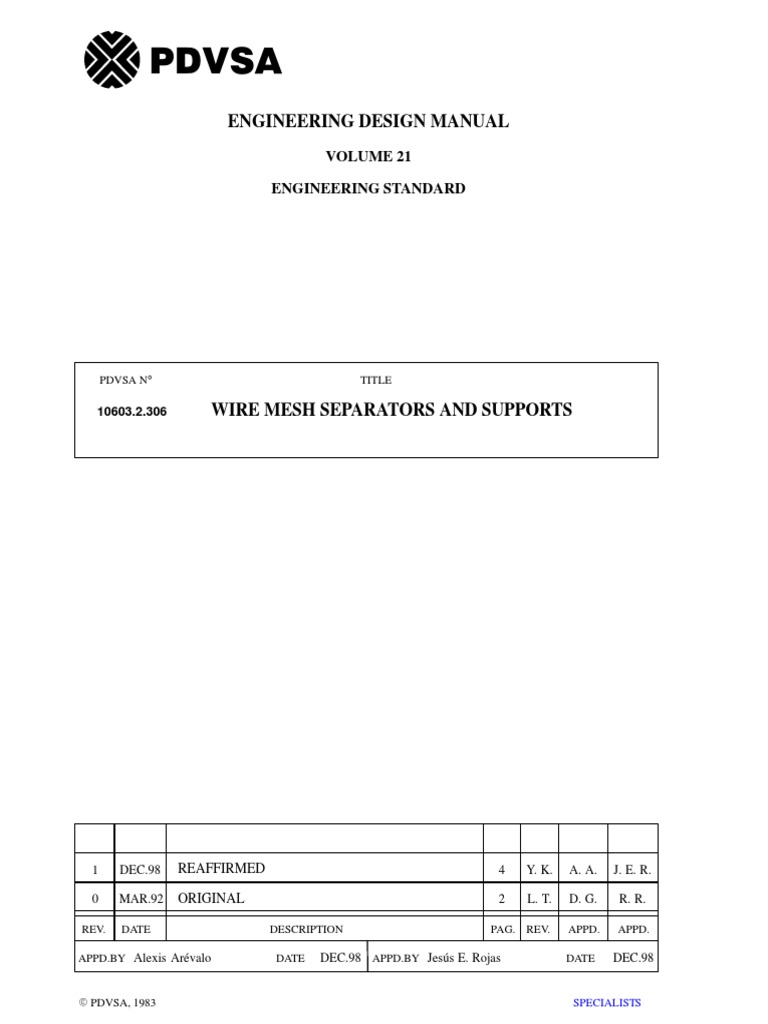 Pdvsa: Engineering Design Manual | PDF | Wire | Mechanical Engineering