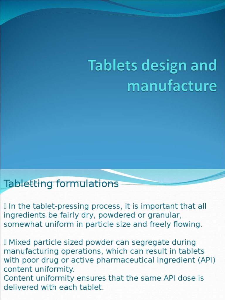 Tablet Formulation and Manufacturing Guide | PDF | Tablet (Pharmacy ...