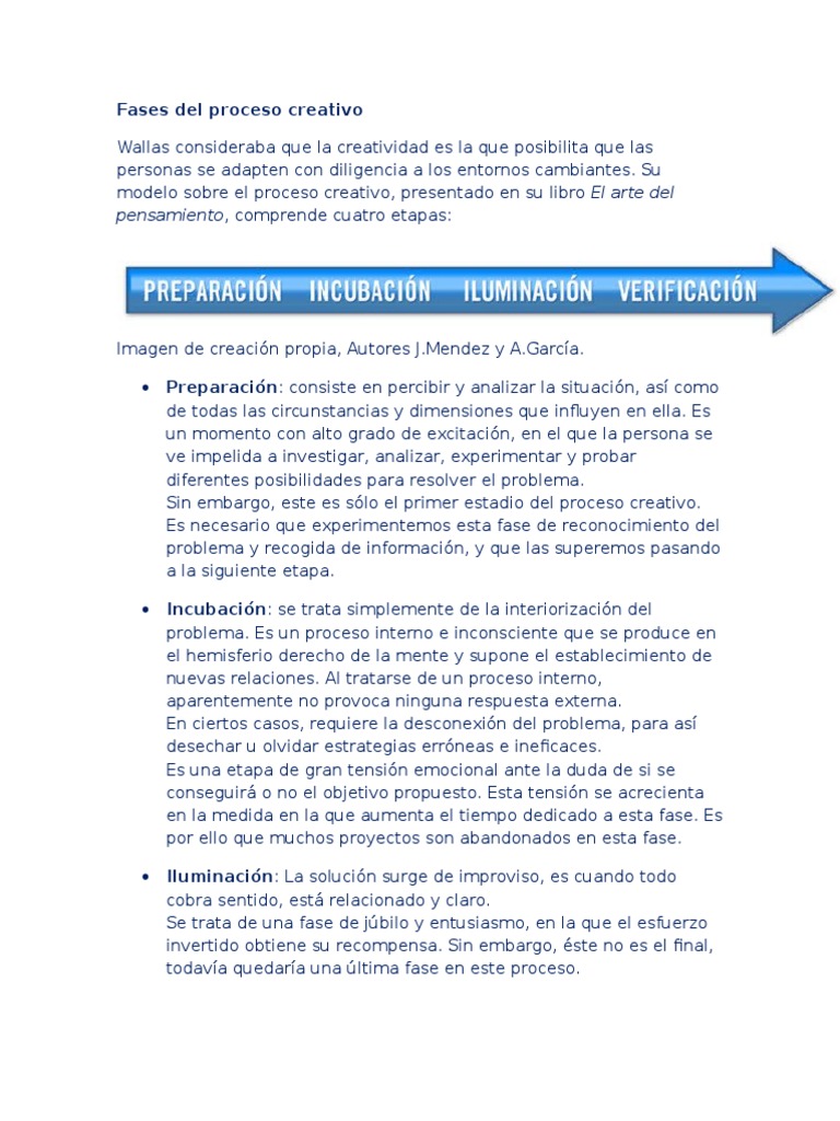 Fases Del Proceso Creativo | PDF | Creatividad | Epistemología