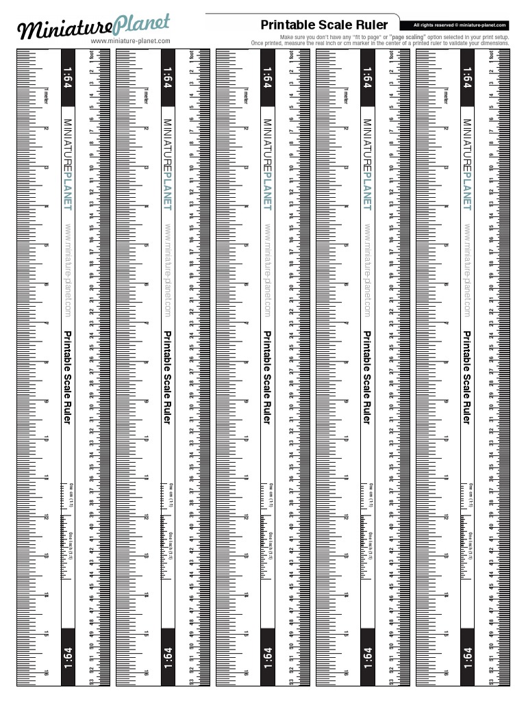Printable Scale-Ruler 1 64 | PDF | Length