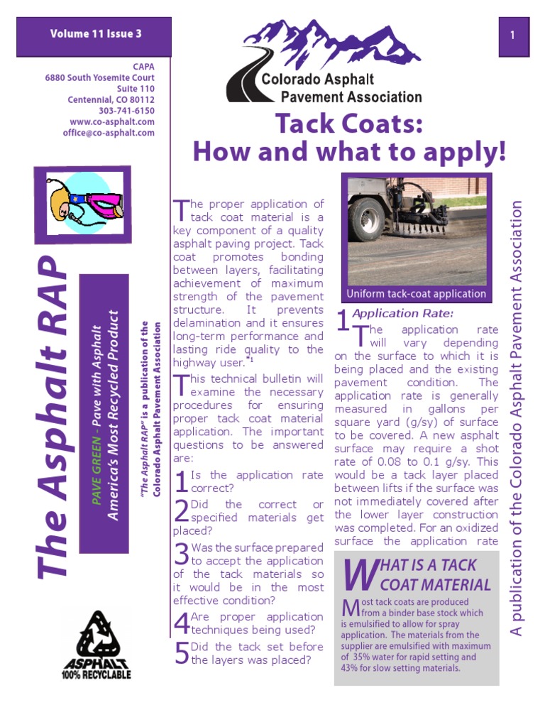 Tack Coats | PDF | Road Surface | Emulsion
