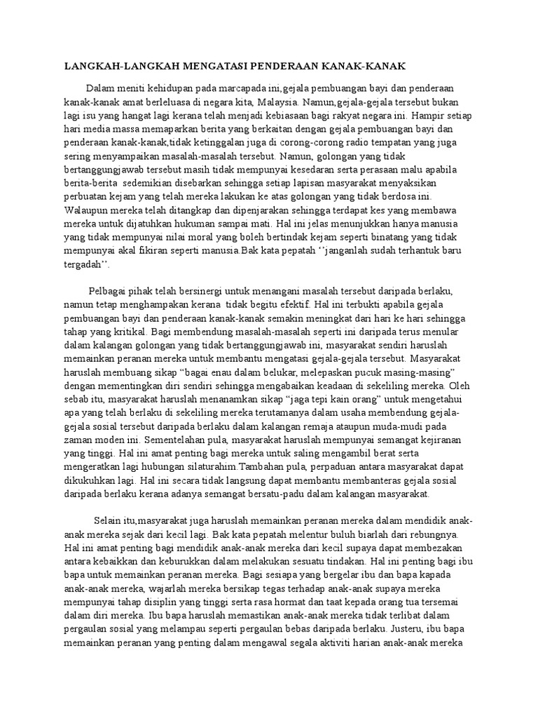 Penderaan Kanak-Kanak | PDF