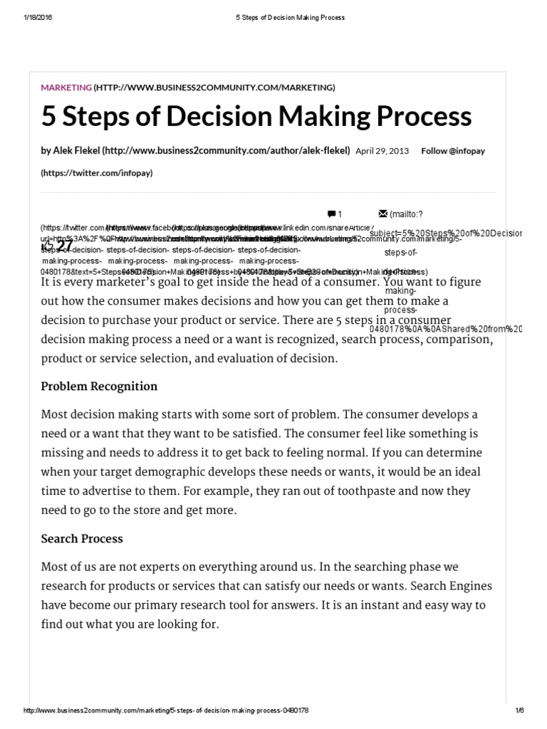 5 Steps of Decision Making Process | PDF | Brand | Marketing