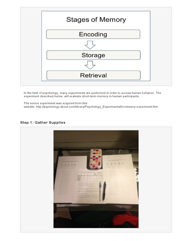 How To Do A Psychology Short-Term Memory Experiment | PDF | Recall ...