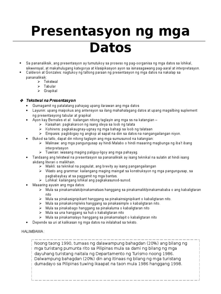Presentasyon NG Mga Datos | PDF