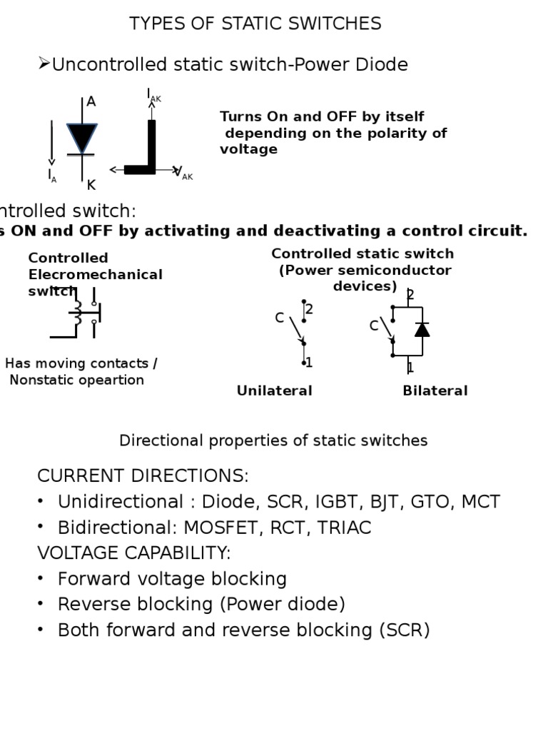 Types of Static Switches | PDF | Field Effect Transistor | Mosfet