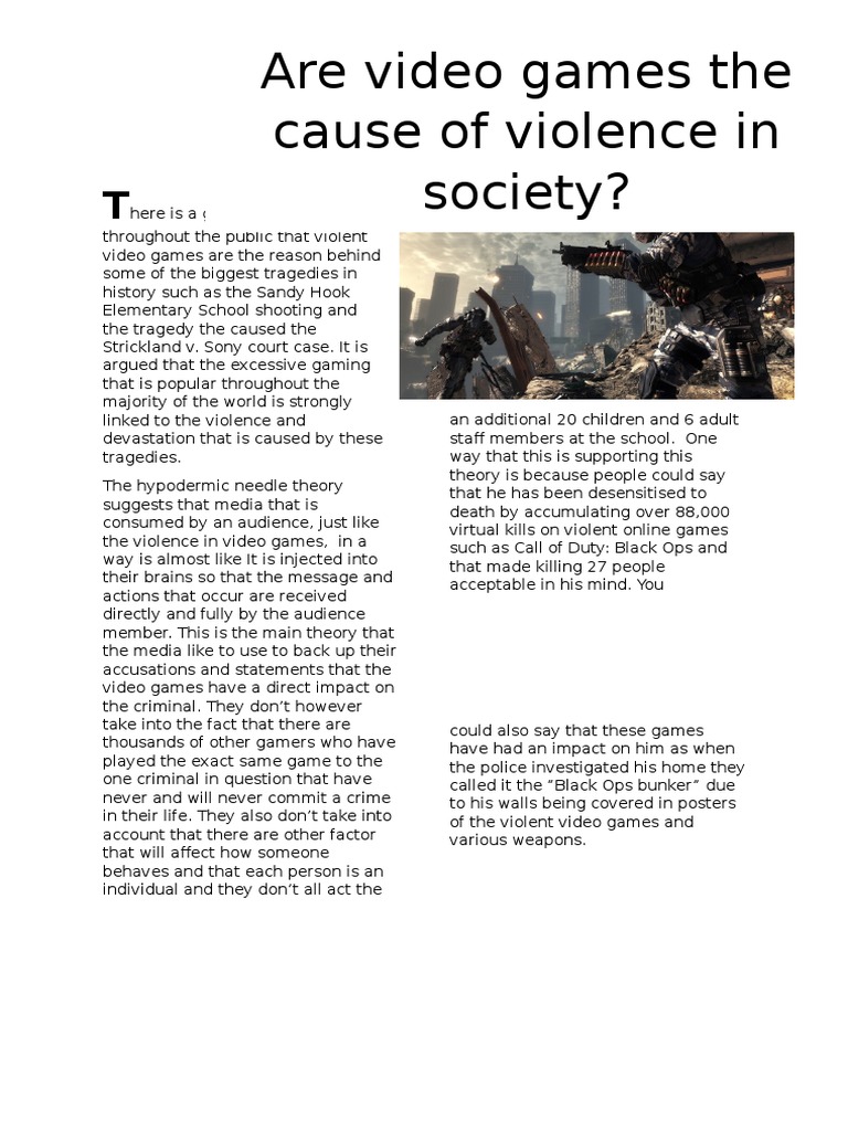 Video Games and Societal Violence Debate | PDF