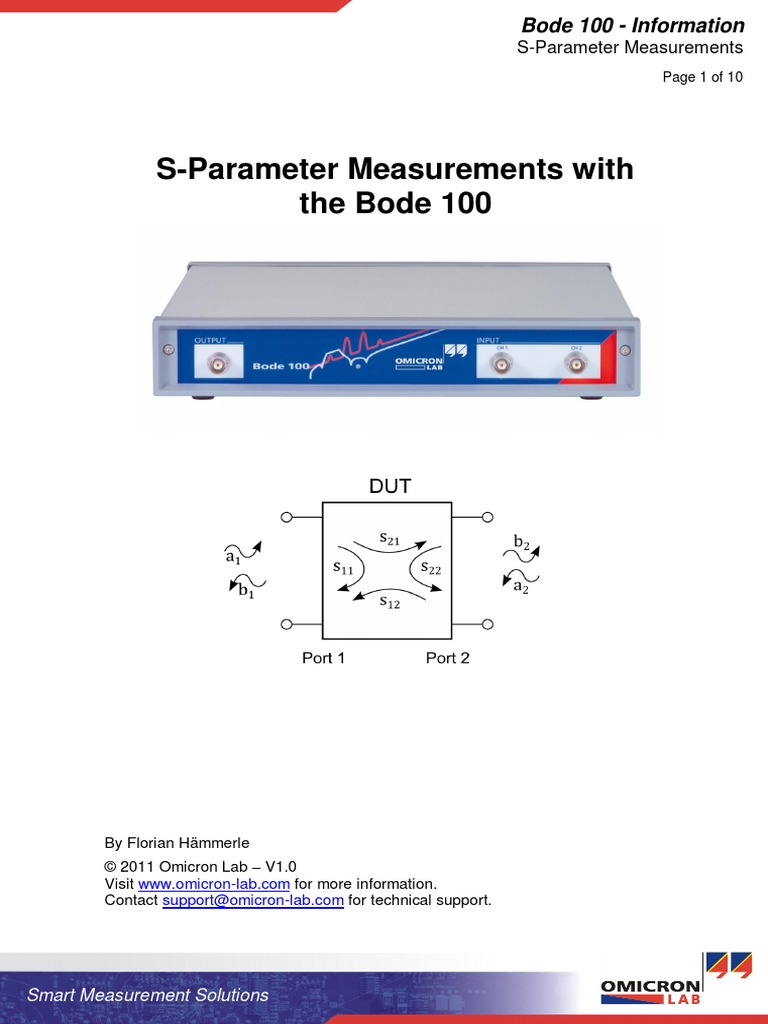 S-Parameter Measurements With Bode 100 | PDF