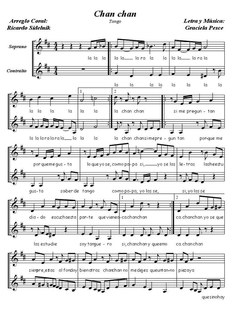 Chan Chan | PDF | Estilos de música uruguayos | Tango