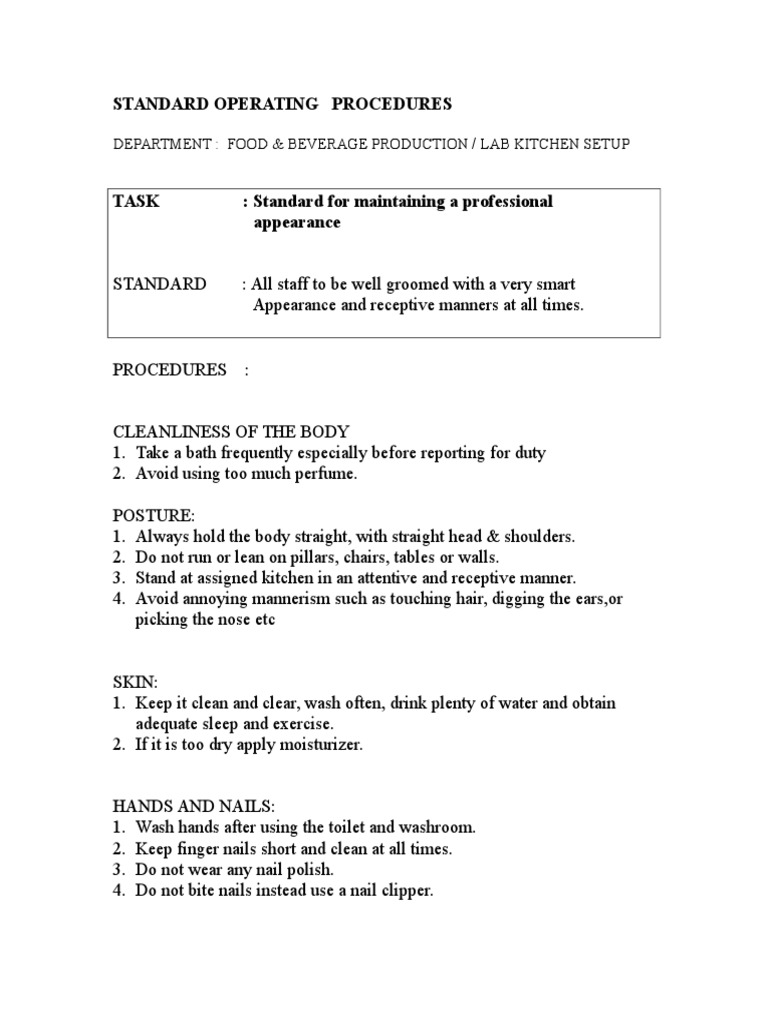 KIT SOP (1) | Chef | Cooking