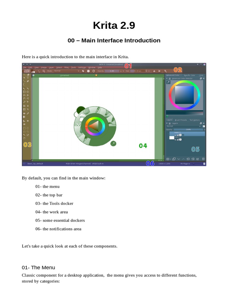 Krita Interface Introduction | PDF | Software | System Software