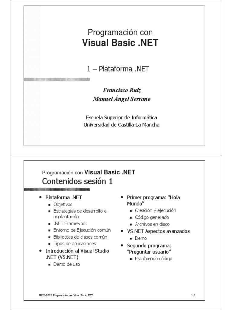 Visual Basic .Net Parte 1 | PDF | .NET Framework | Microsoft Visual Studio