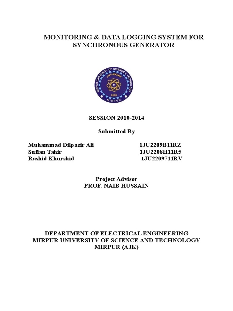 Monitoring & Data Logging System For Synchronous Generator | PDF ...