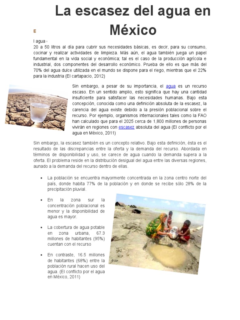 La Escasez Del Agua en México | PDF