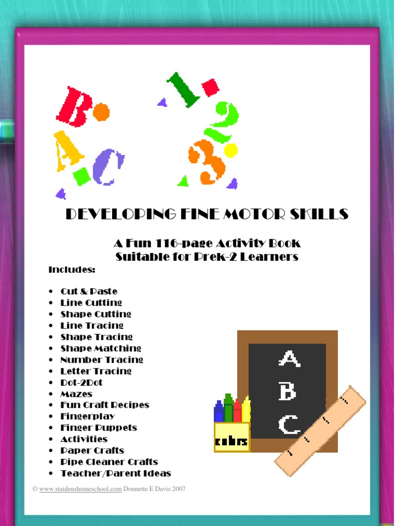 Fine Motor Skills Activity Book by Donnette E Davis, ST Aiden's Homeschool, South Africa | PDF ...