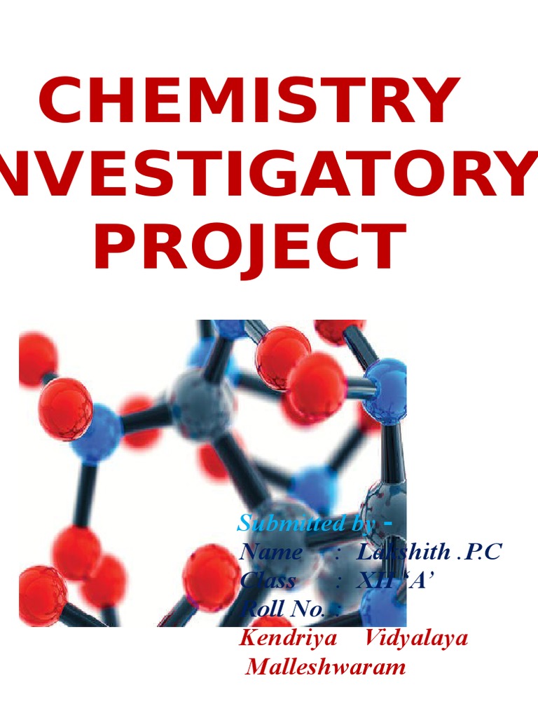 Chemistry Investigatory Project | PDF | Soap | Chemical Substances