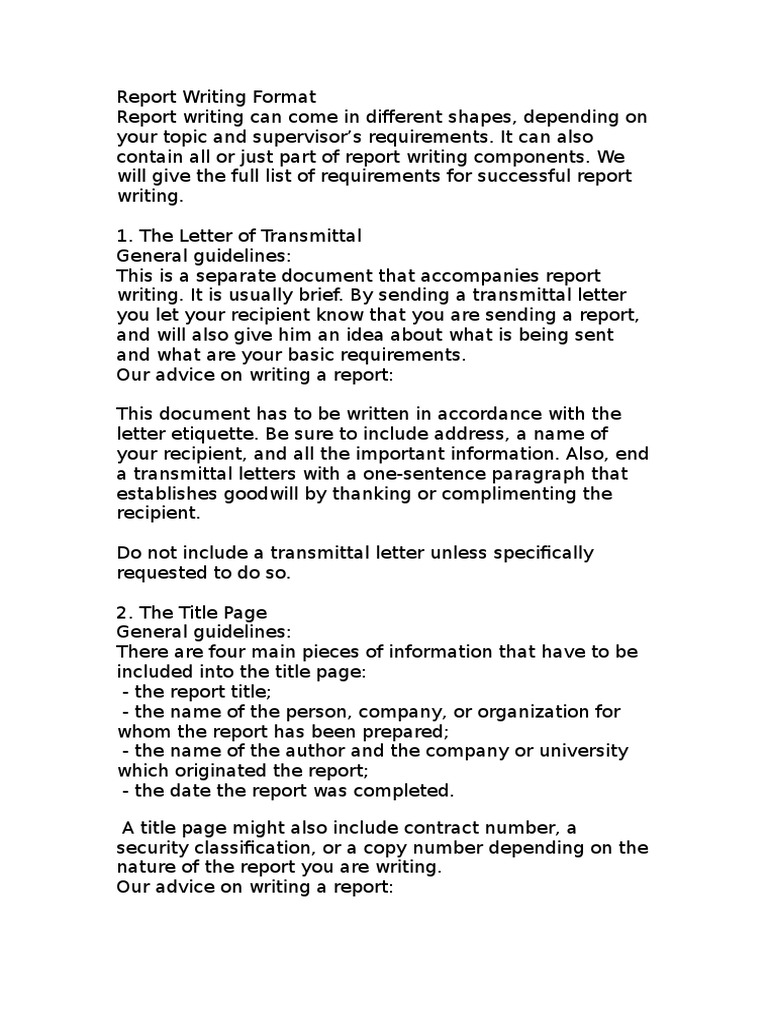 Report Writing Format | PDF | Abstract (Summary) | Literature Review