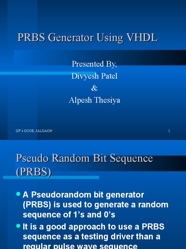 PRBS Generator Design in VHDL | PDF | Computing | Theoretical Computer ...