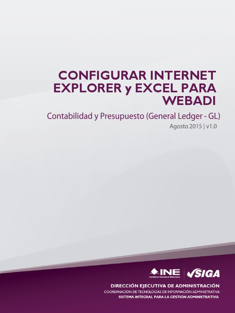Configurar Internet y Excel para Webadi | PDF
