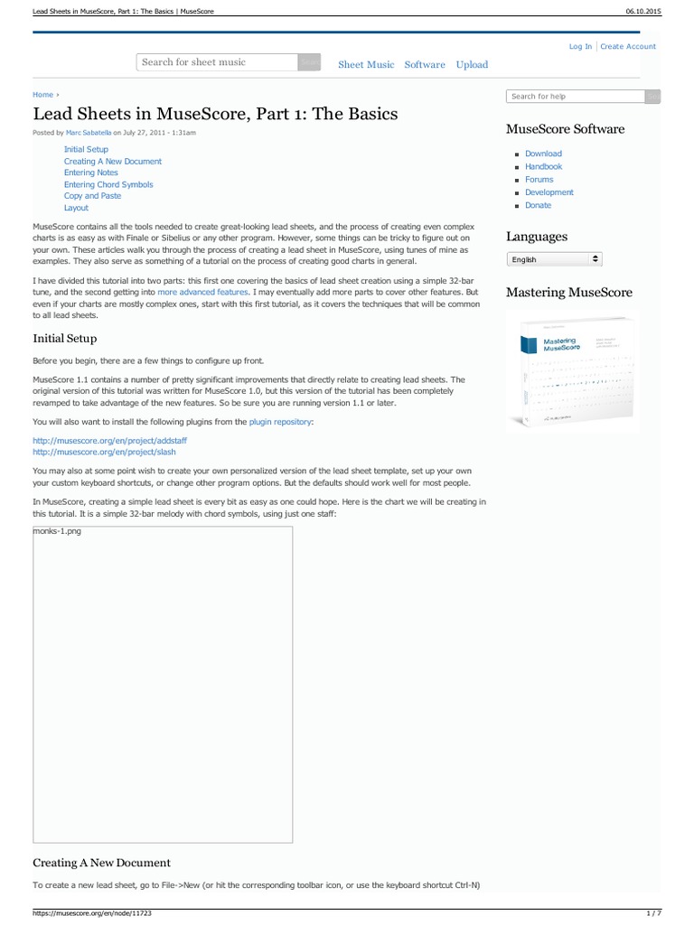 Lead Sheets in MuseScore, Part 1 The Basics MuseScore | Download Free ...