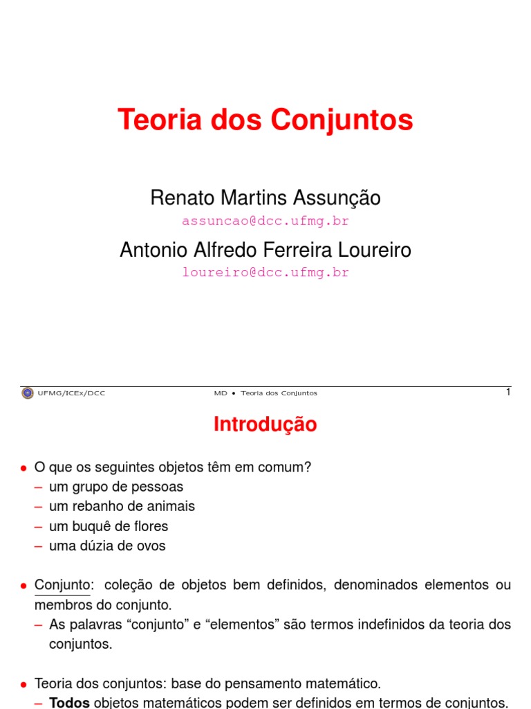 Teoria Dos Conjuntos | PDF | Conjunto vazio (Matemática) | Conjunto ...