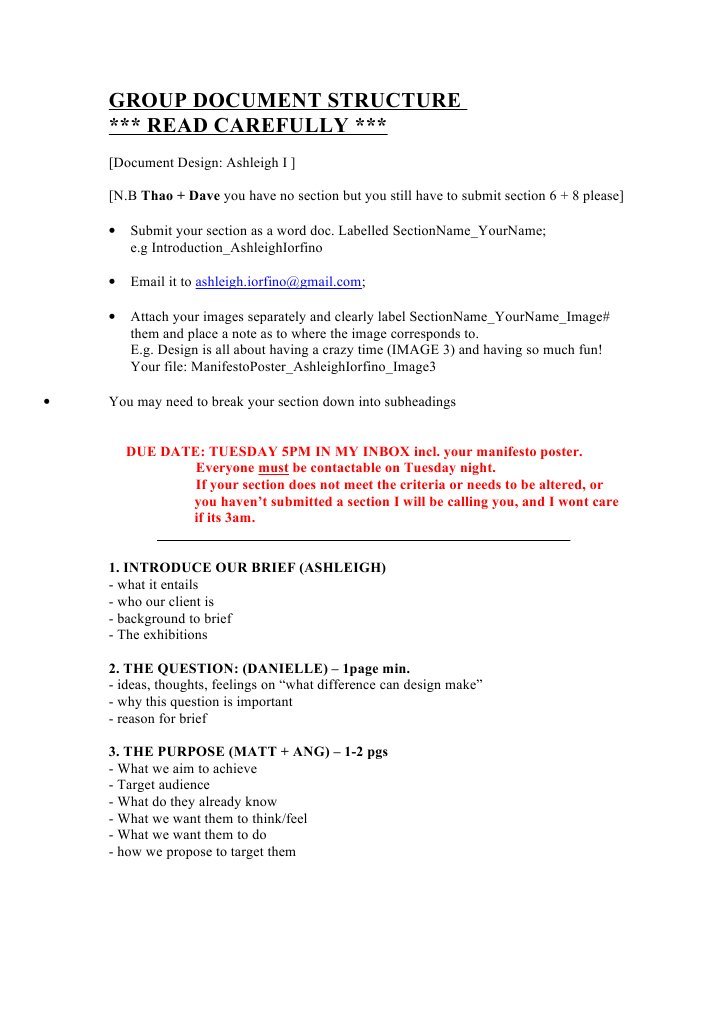 Group Document Submission Guidelines | PDF | Communication