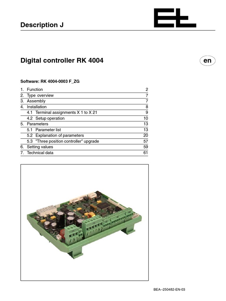 Configuration and Operating Principles of the RK 4004 Digital ...