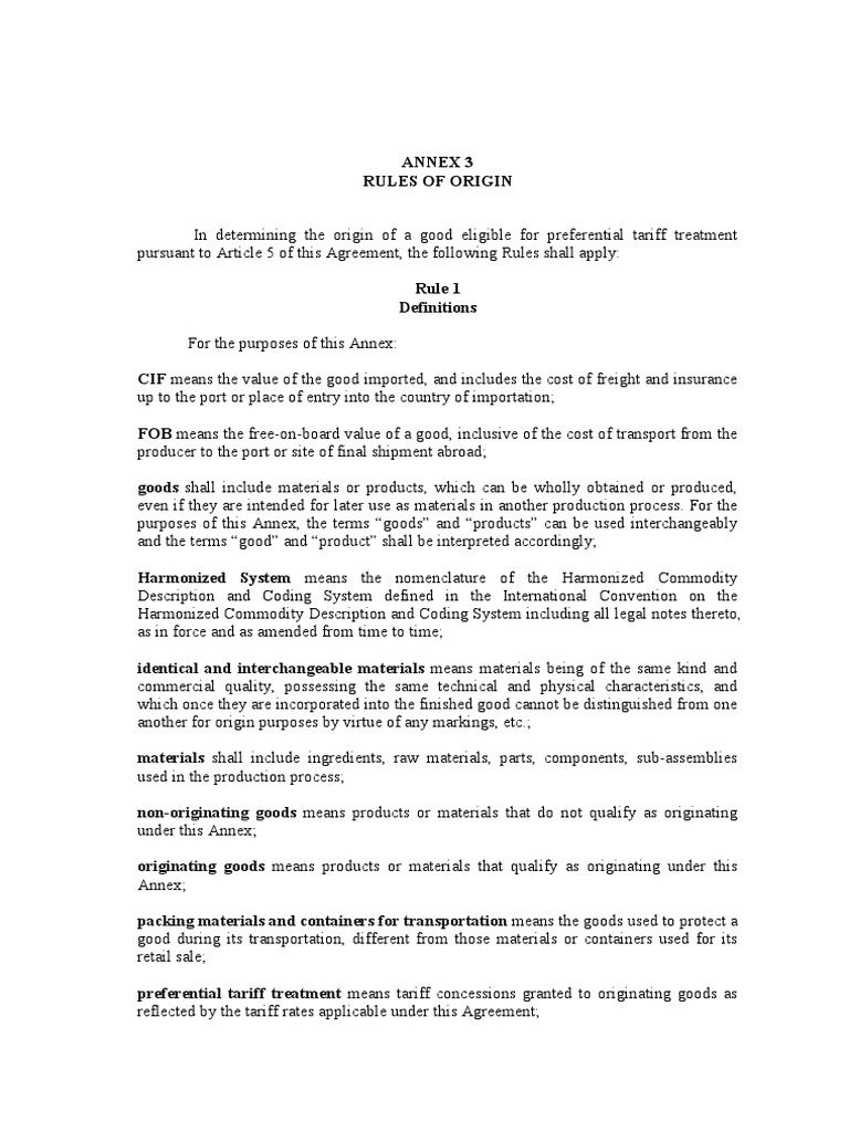 Annex 3 - AKFTA | PDF | Customs | Cod