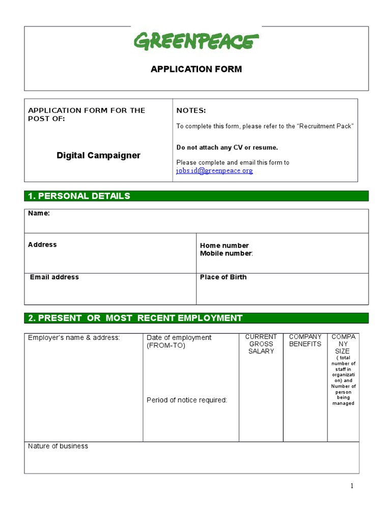 Application Form - Digital Campaigner | PDF | Telephone | Email