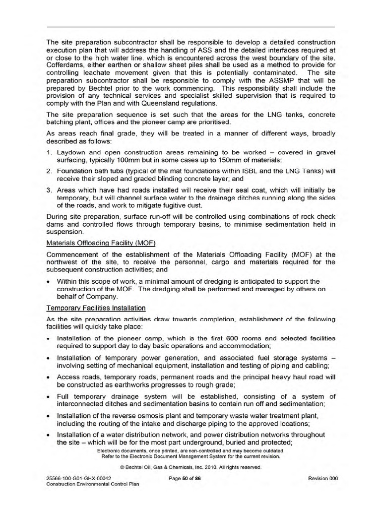 Method of Statement For Construction of Pipe Works | PDF