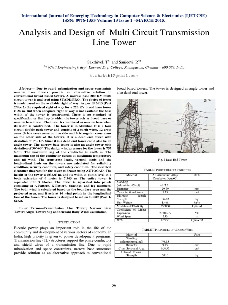 758analysis and Design of Multi Circuit Transmission Line Tower PDF ...